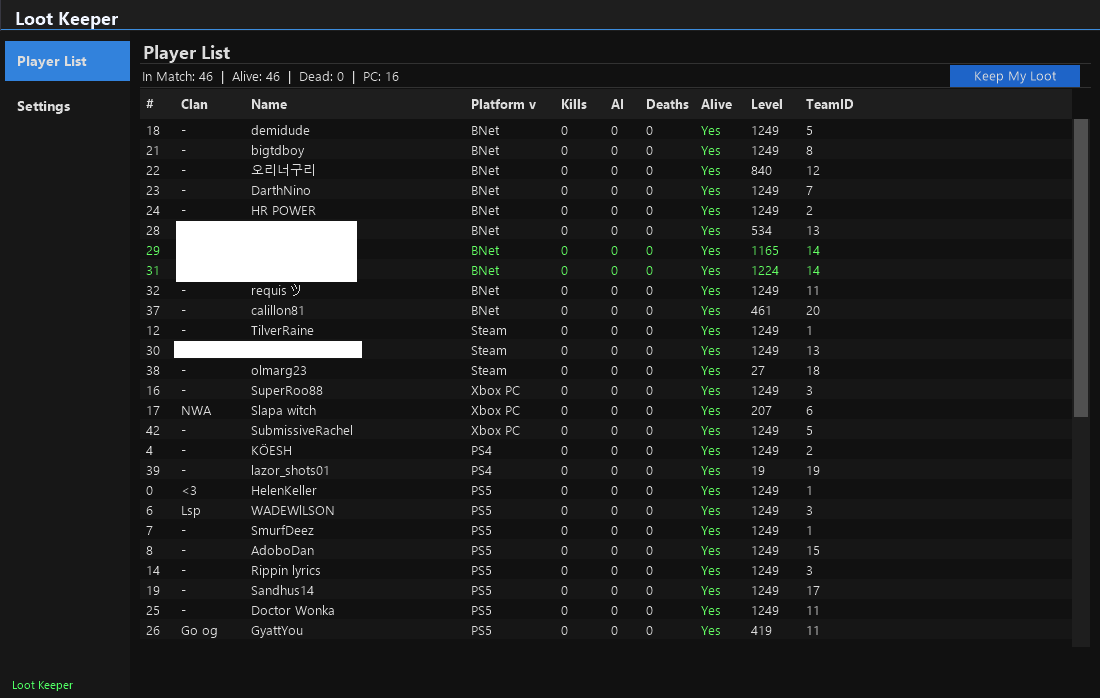 Loot Keeper – Advanced Lobby Management Tool